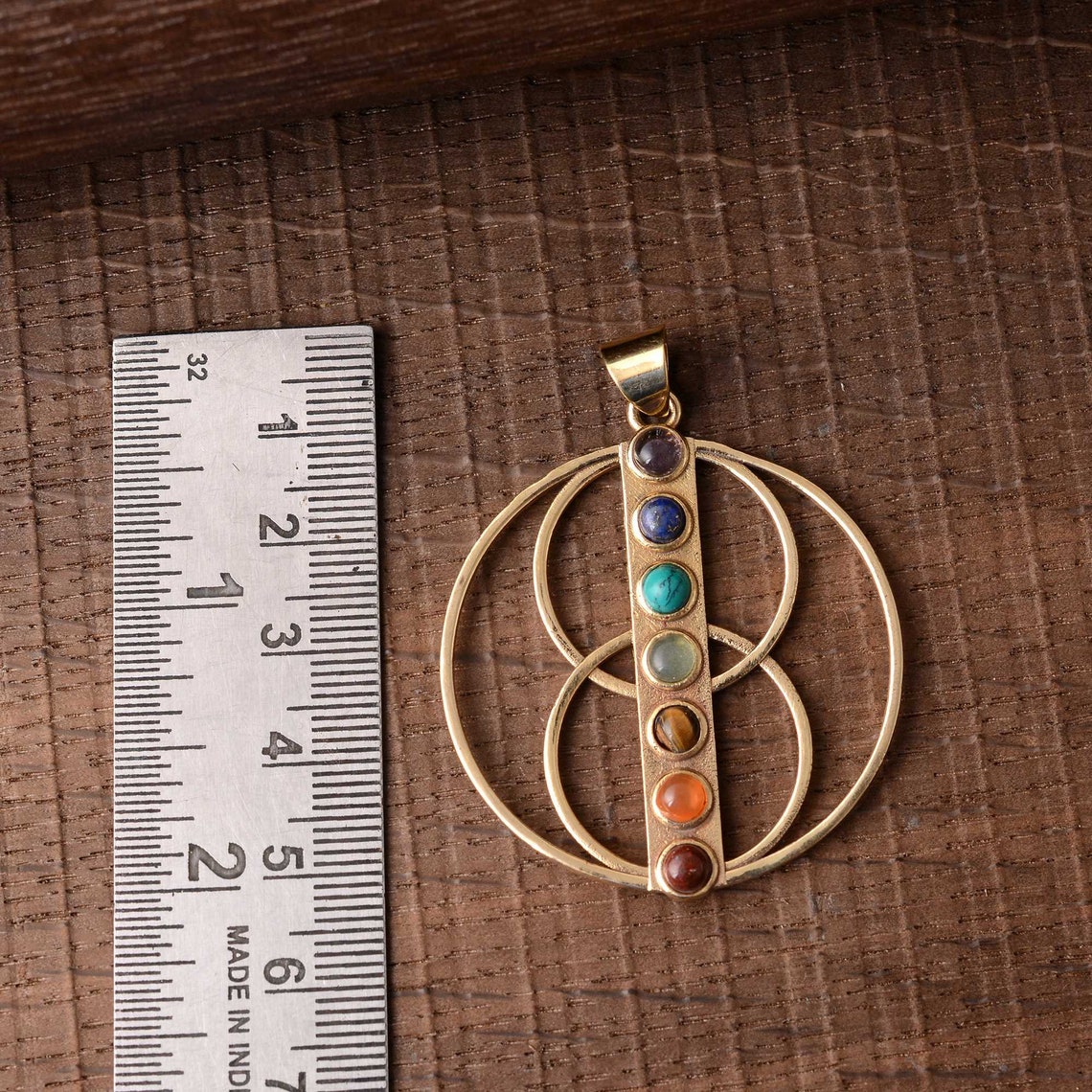 Brass 7 Chakras Pendant, Handmade Pendant,brass Pendant,chakras Pendant ...