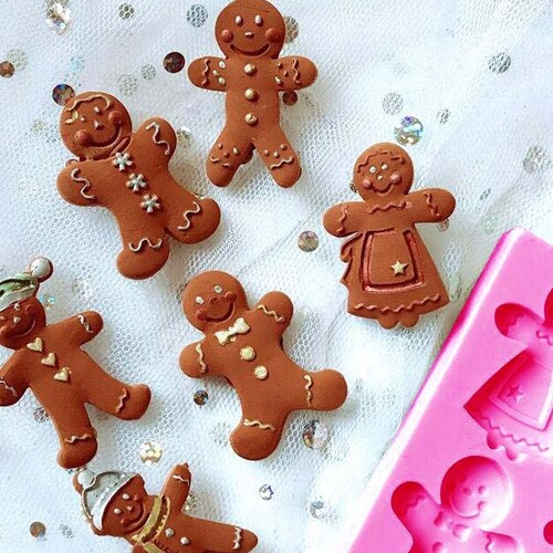 Gingerbread Man Silicone Mold Christmas Cake Decoration Mold - Etsy