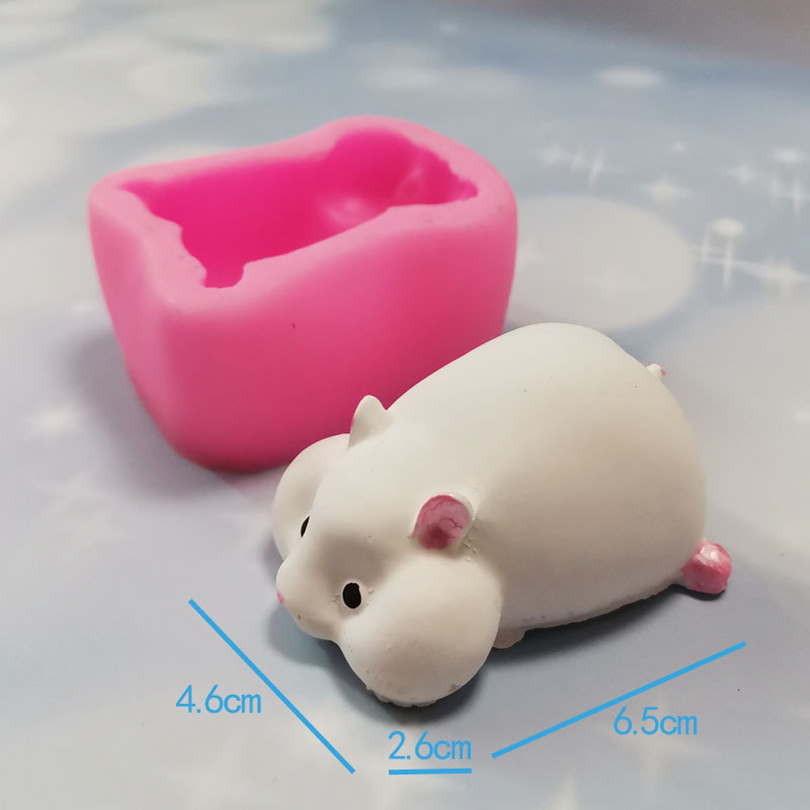3D Hamster Silicone Mold Kawaii Animal Mold Soap Candle Making Resin ...