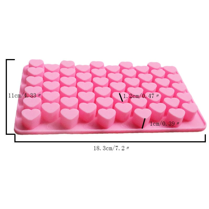 55-cavity Heart Gummy Mold Mini Heart Silicone Mold for Fondant ...