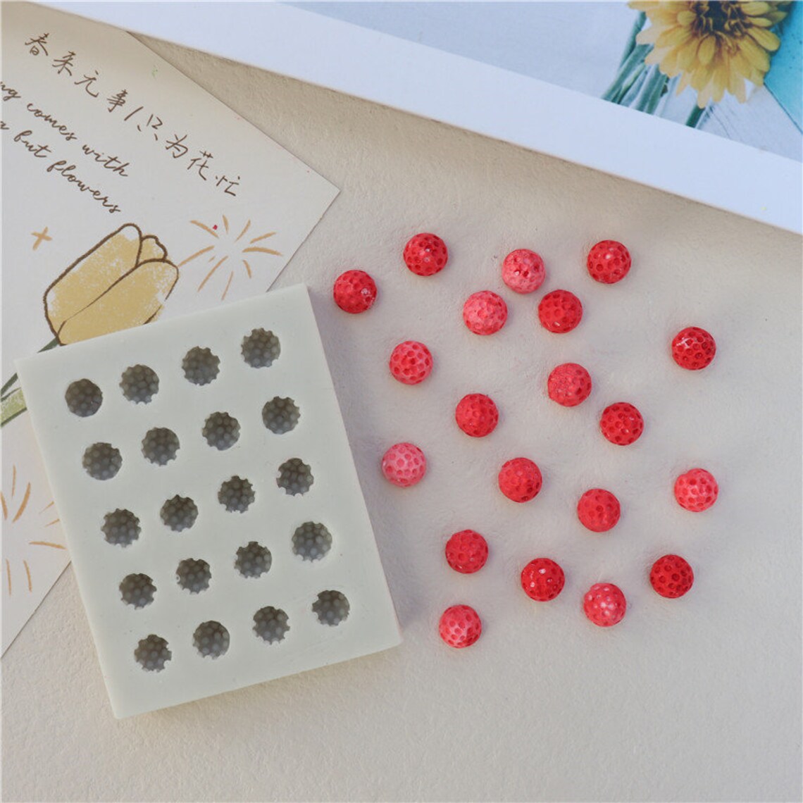 20-cavity Berry Silicone Mold Mini Fruit Strawberry Mold Chocolate ...