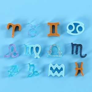 Zodiac Sign Silicone Mold Cabochon Earrings Mold Constellation Ornament ...