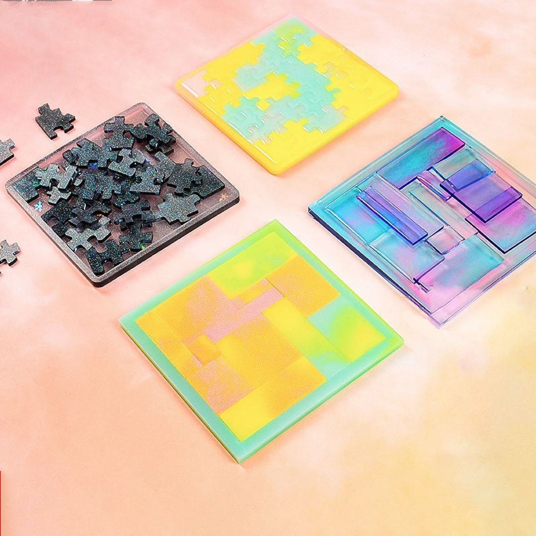 Puzzle Silicone Mold Tangram Puzzle Epoxy Mold Square Resin Mold ...
