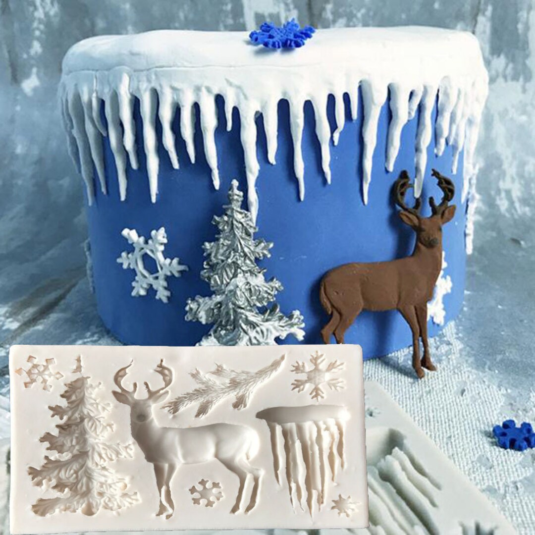 Christmas Tree Resin Mold Elk Silicone Mold Snowflake Epoxy Resin Mould ...