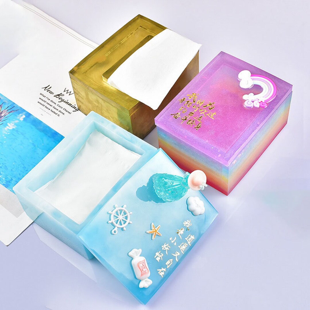Tissue Box Resin Mold Trinket Box Silicone Mold Handmade Box Epoxy ...