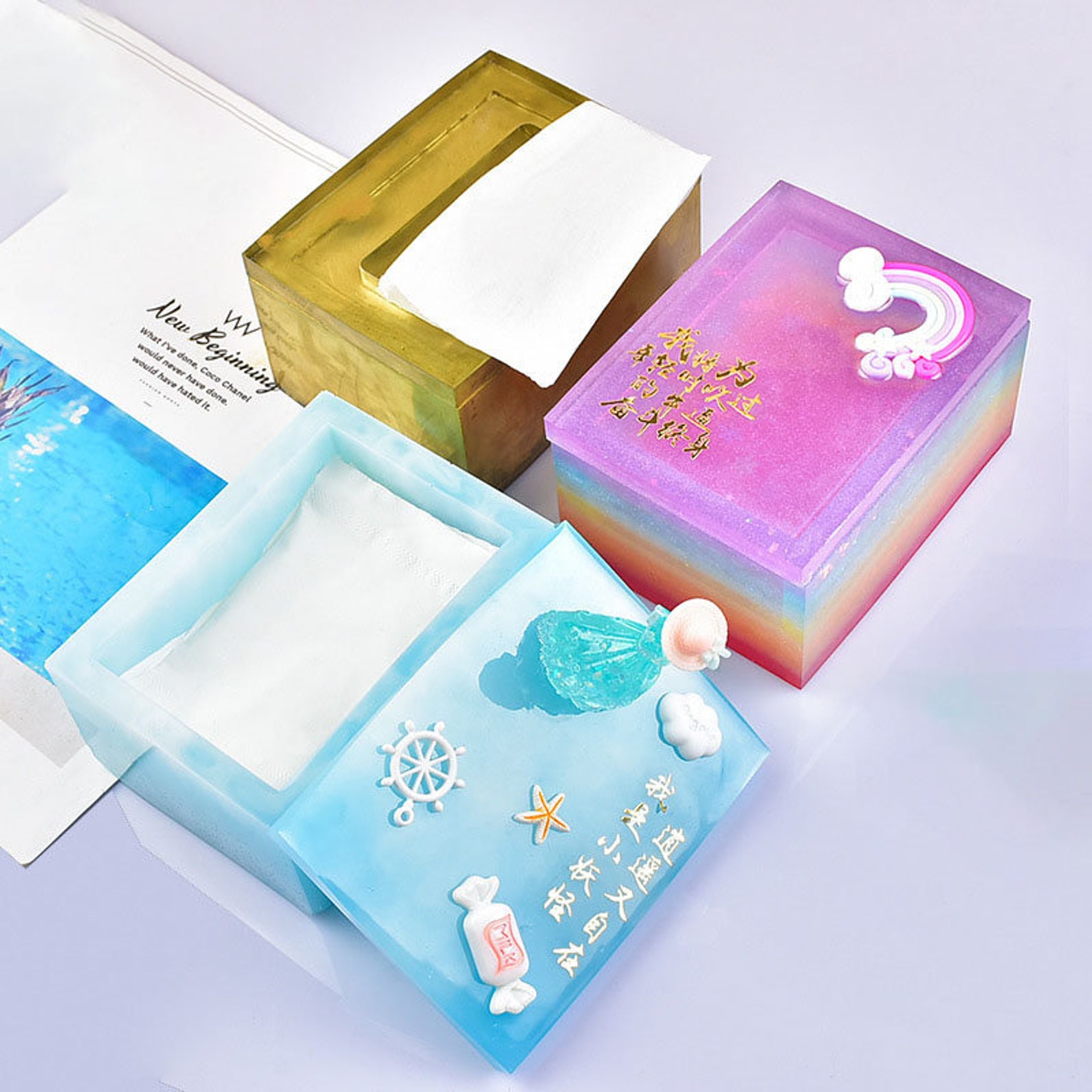 Tissue Box Resin Mold Trinket Box Silicone Mold Handmade Box | Etsy