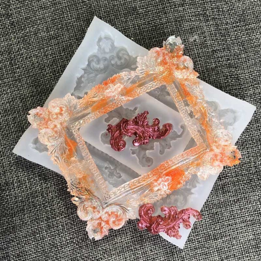 3D Photo Frame Mold,retro Baroque Decoration Silicone Mold,embossed ...