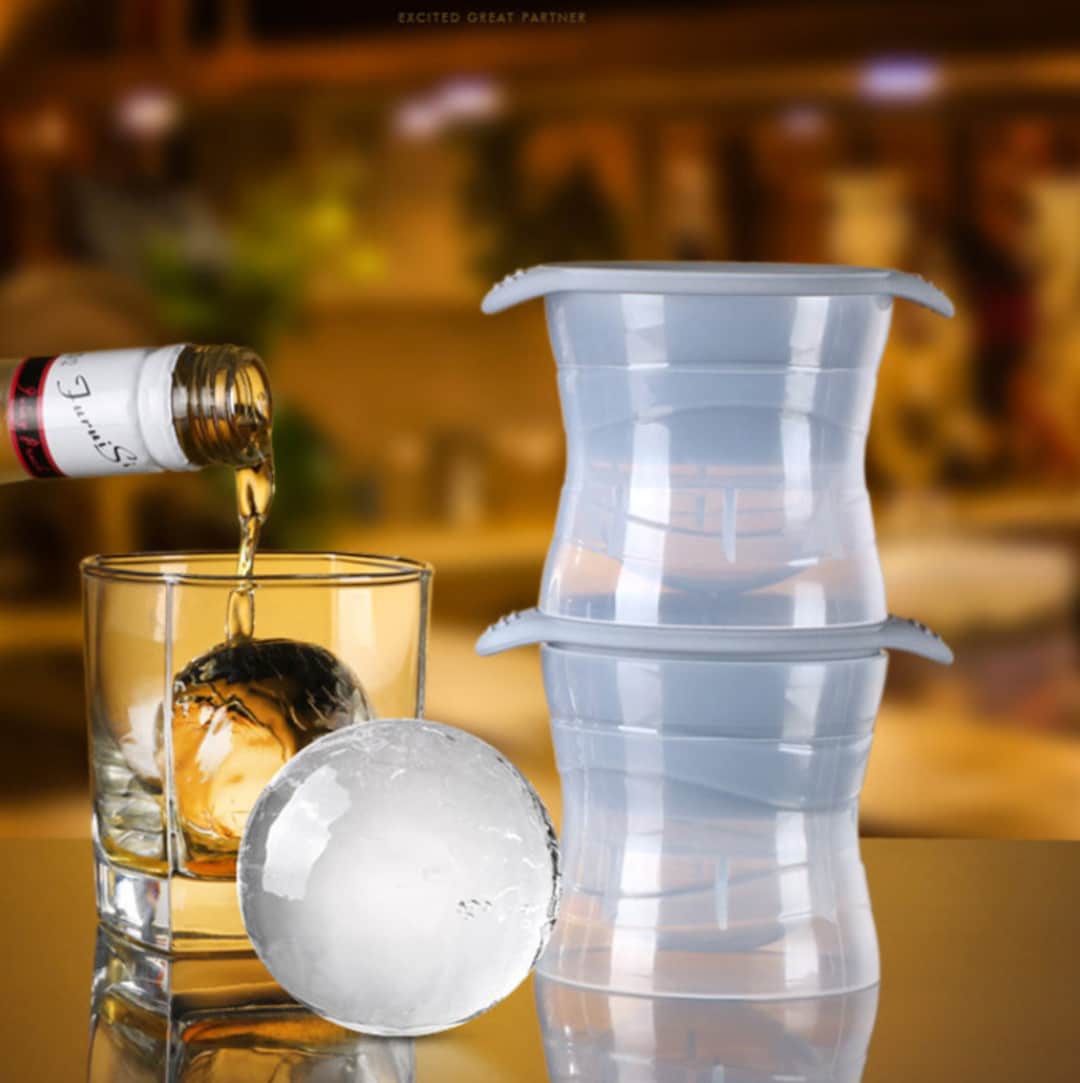 Whiskey Ice Cube Maker Mold Bar Ice Brick Round Popsicle Silicone Mold ...