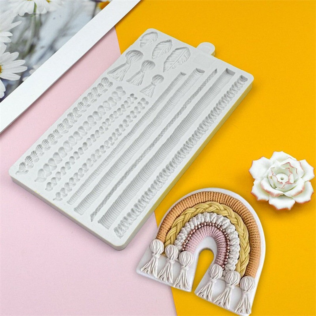 Weave Border Silicone Mold Braid Texture Strap Knit Mold for Fondant ...
