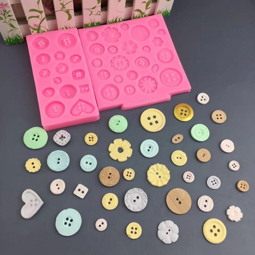 Multiple Buttons Silicone Mold DIY Button Crafts Vintage Cabochon Mold ...