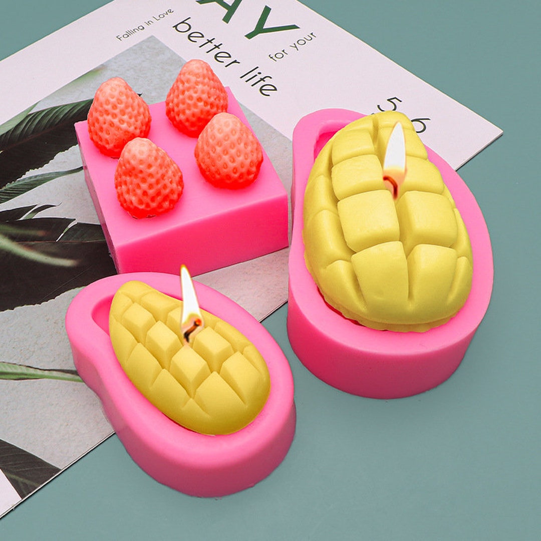3D Mango Silicone Mold Fruit Mold Kawaii Wax Candle Mold Handmade Soap ...