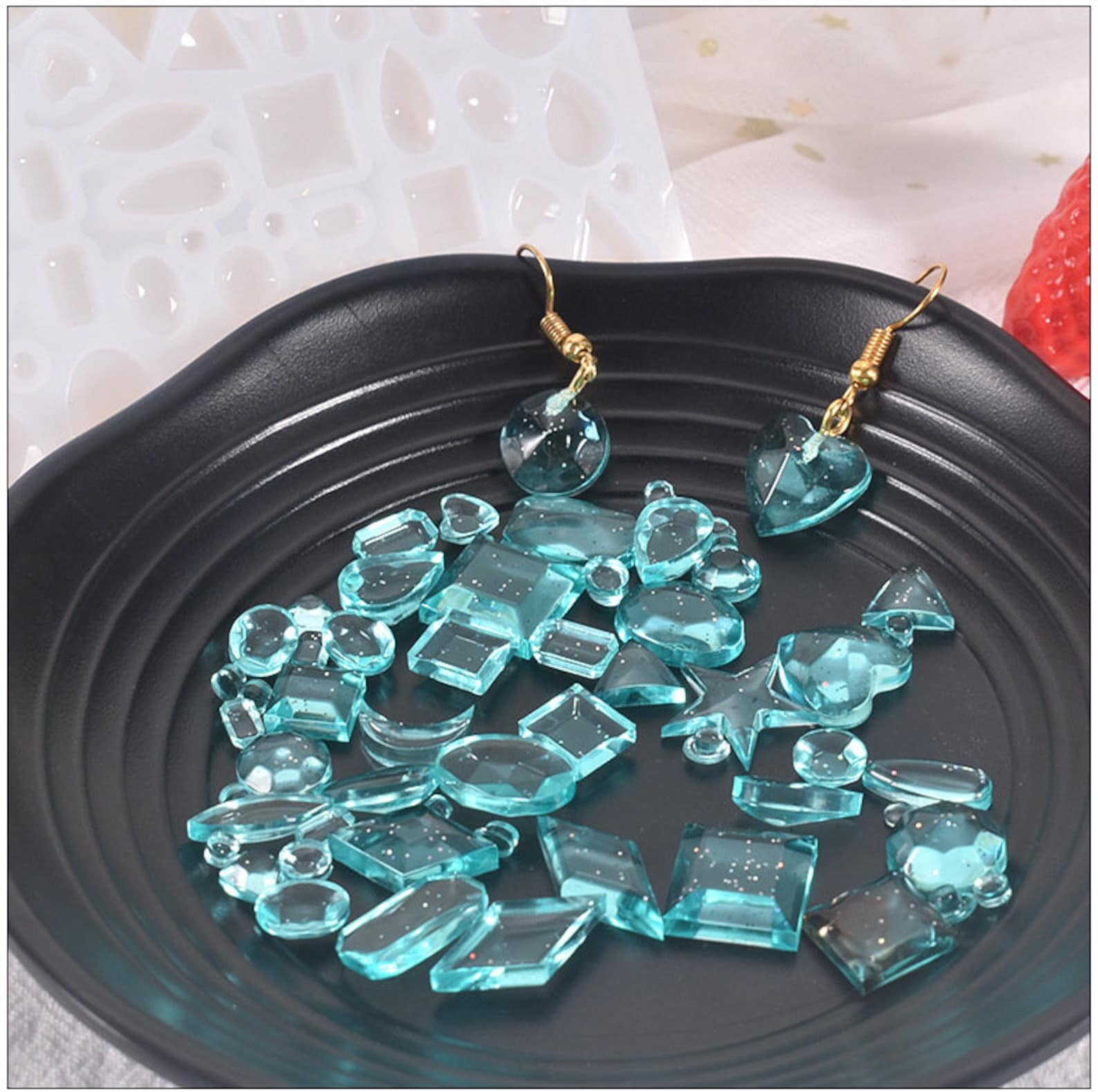 Gemstone Silicone Mold Diamond Silicone Mold Flat Black - Etsy