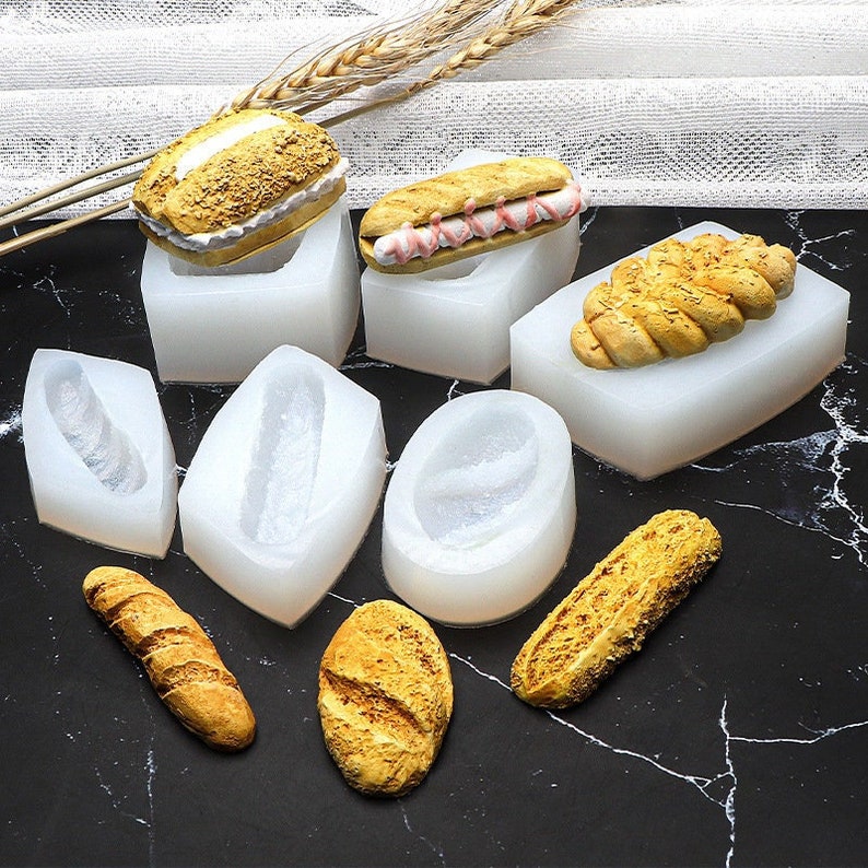Realistic Mini Bread Mold Hot Dog Silicone Mold Kawaii Fake Food Mold ...