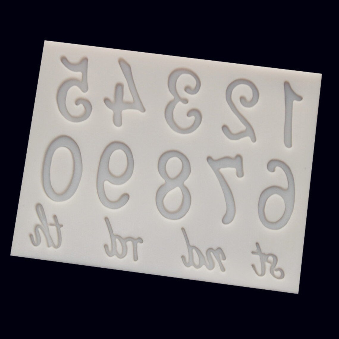 Number Silicone Mold Number Resin Mold, 0-9 Silicone Mold 3D Fondant ...