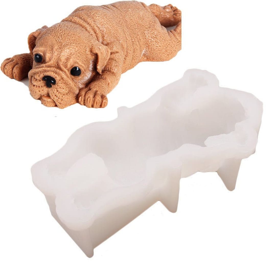 3D Bulldog Silicone Mold, Mousse Cake Mold,dog Resin Mold, Puppy Mold ...