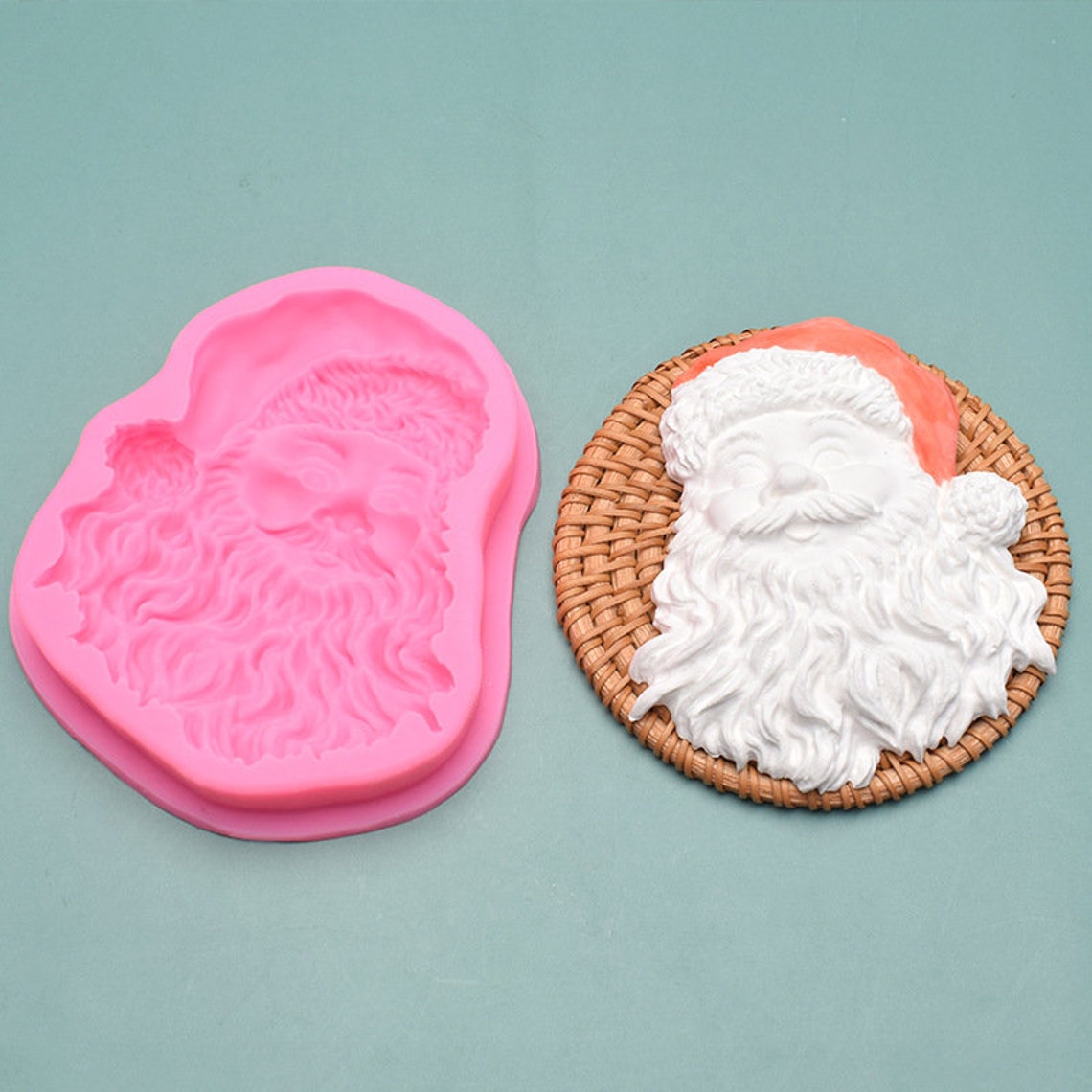 Christmas Santa Silicone Mold Fondant Chocolate Baking Resin Epoxy Mold ...