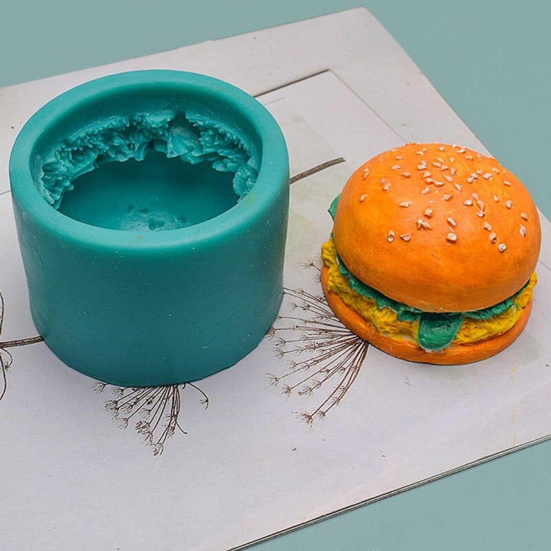 3D Hamburger Silicone Mold Realistic Food Mold Wax Candle Mold Handmade ...