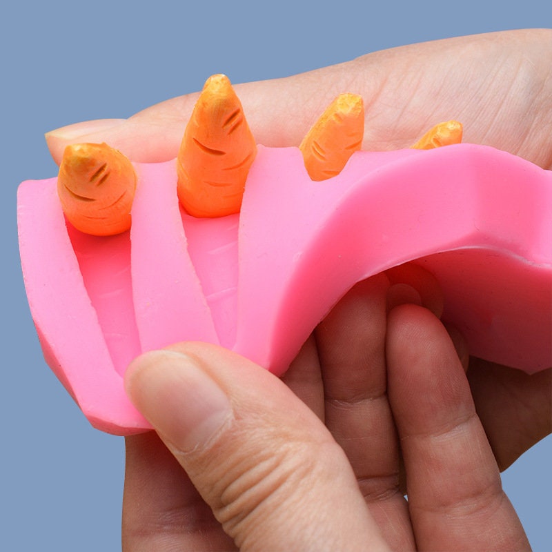 6 Cavity Carrots Silicone Mold Easter Mold Carrot Fondant Candy ...
