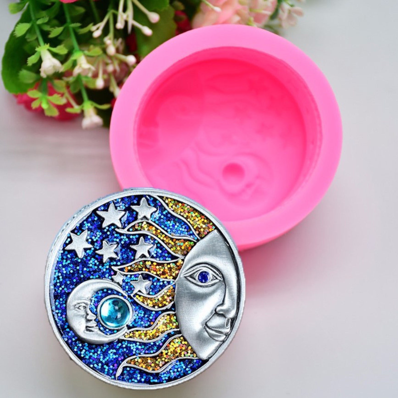 Sun Moon Star Silicone Mold Crescent mold Sun Candle mold For | Etsy