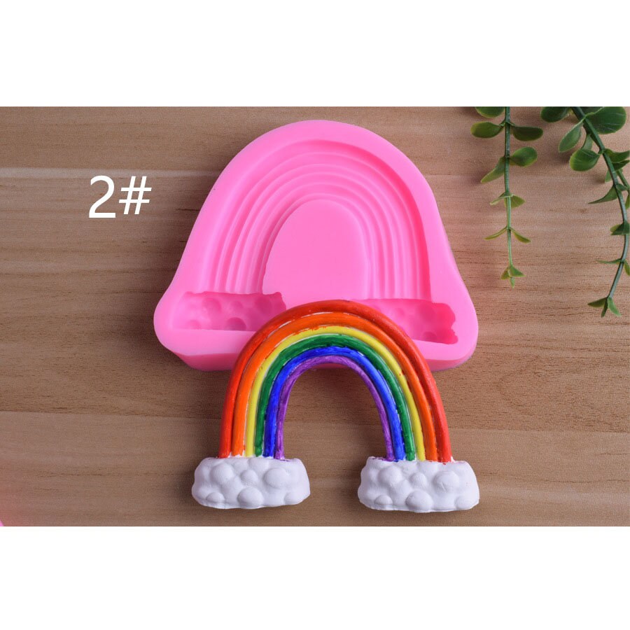 Rainbow Silicone Mold Kawaii Rainbow With Star Clouds Mold Candle Soap ...