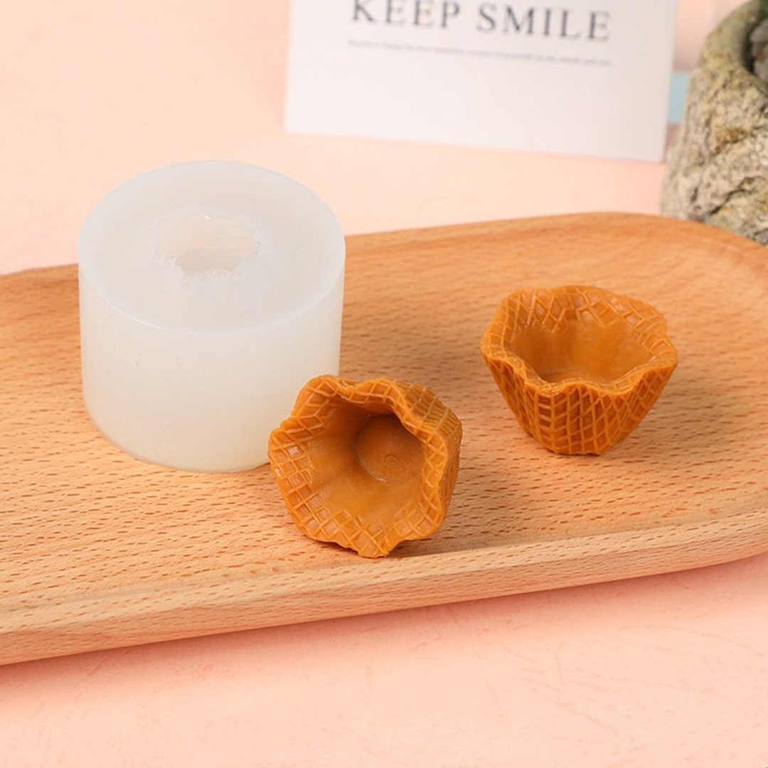 Mini Waffle Cone Mold Sugar Cone Silicone Mold Kawaii Sweets Mold Wax ...