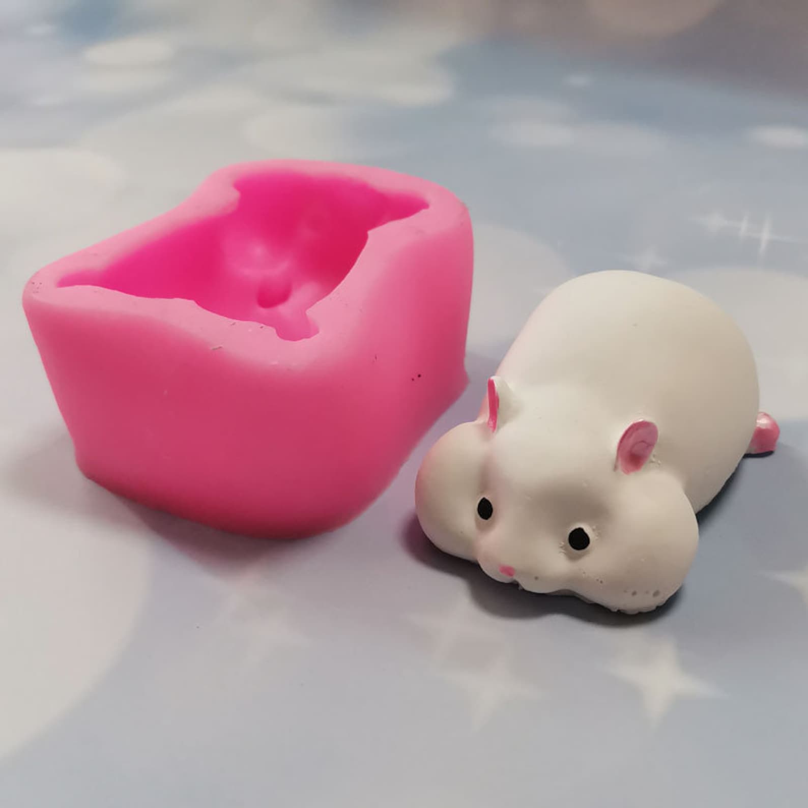 3D Hamster Silicone Mold Kawaii Animal Mold Soap Candle Making Resin ...