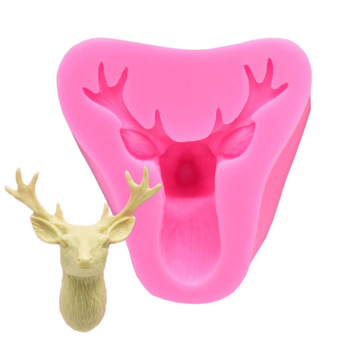 Christmas Deer Resin Mold Elk Silicone Mold 3D Deer Head Epoxy Resin ...