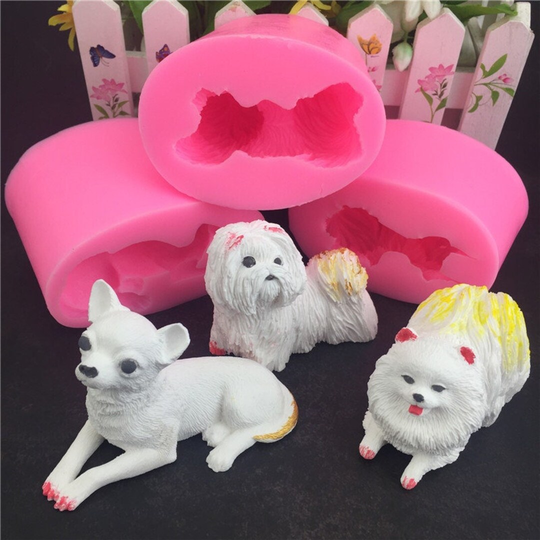 3D Dogs Silicone Mold Pets Silicone Mold Animal Candle Mold Epoxy Resin ...