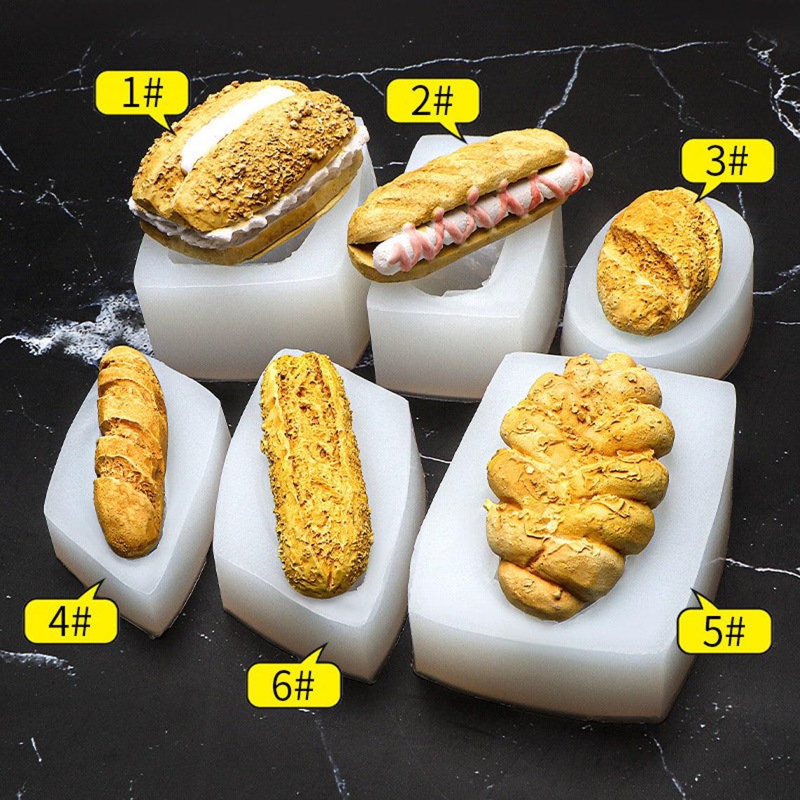 Realistic Mini Bread Mold Hot Dog Silicone Mold Kawaii Fake Food Mold ...