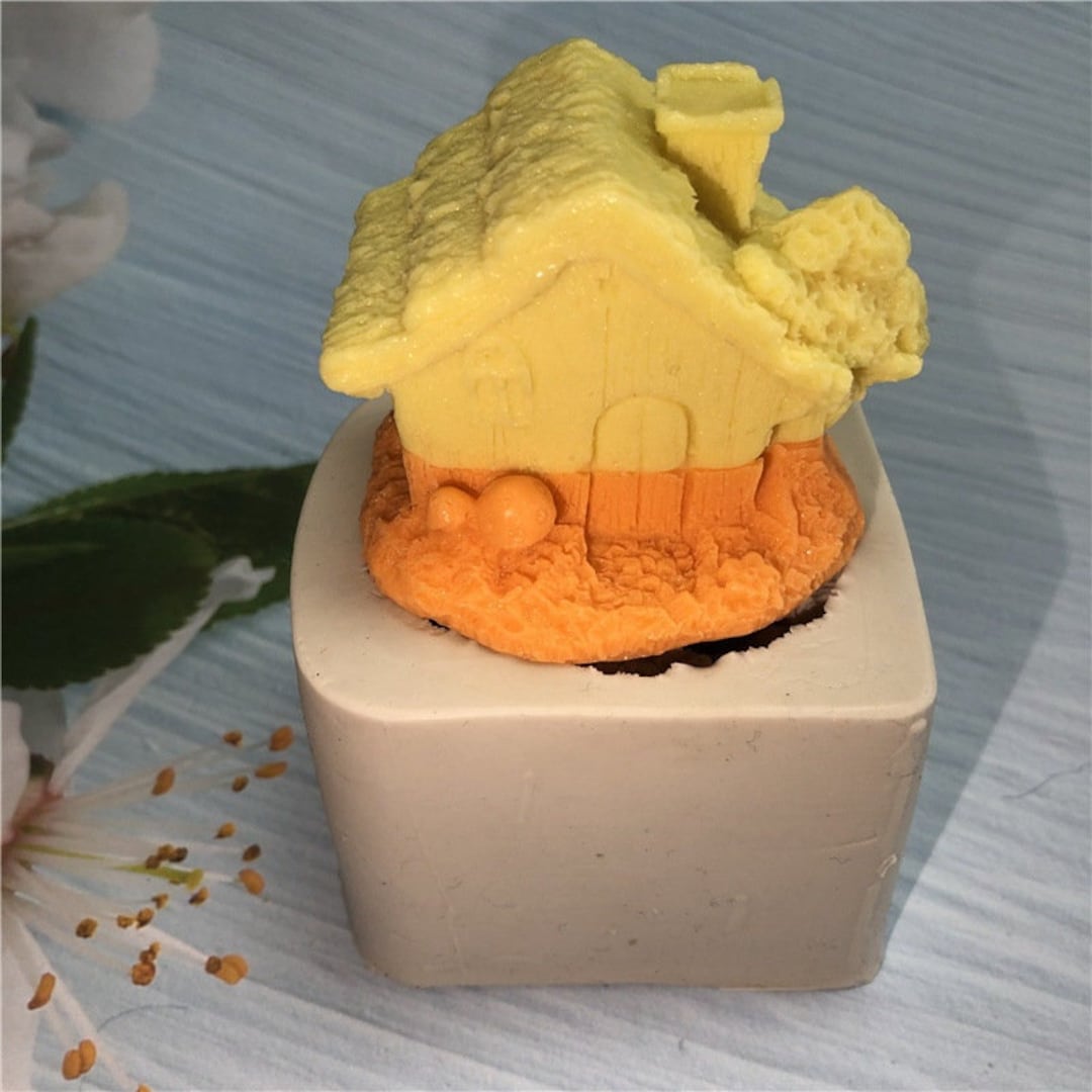 3D Log Cabin Silicone Mold Forest House Mold Candle Making Country Room ...