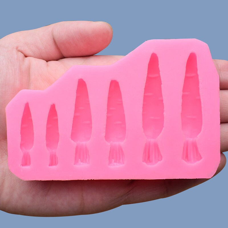 6 Cavity Carrots Silicone Mold Easter Mold Carrot Fondant Candy ...