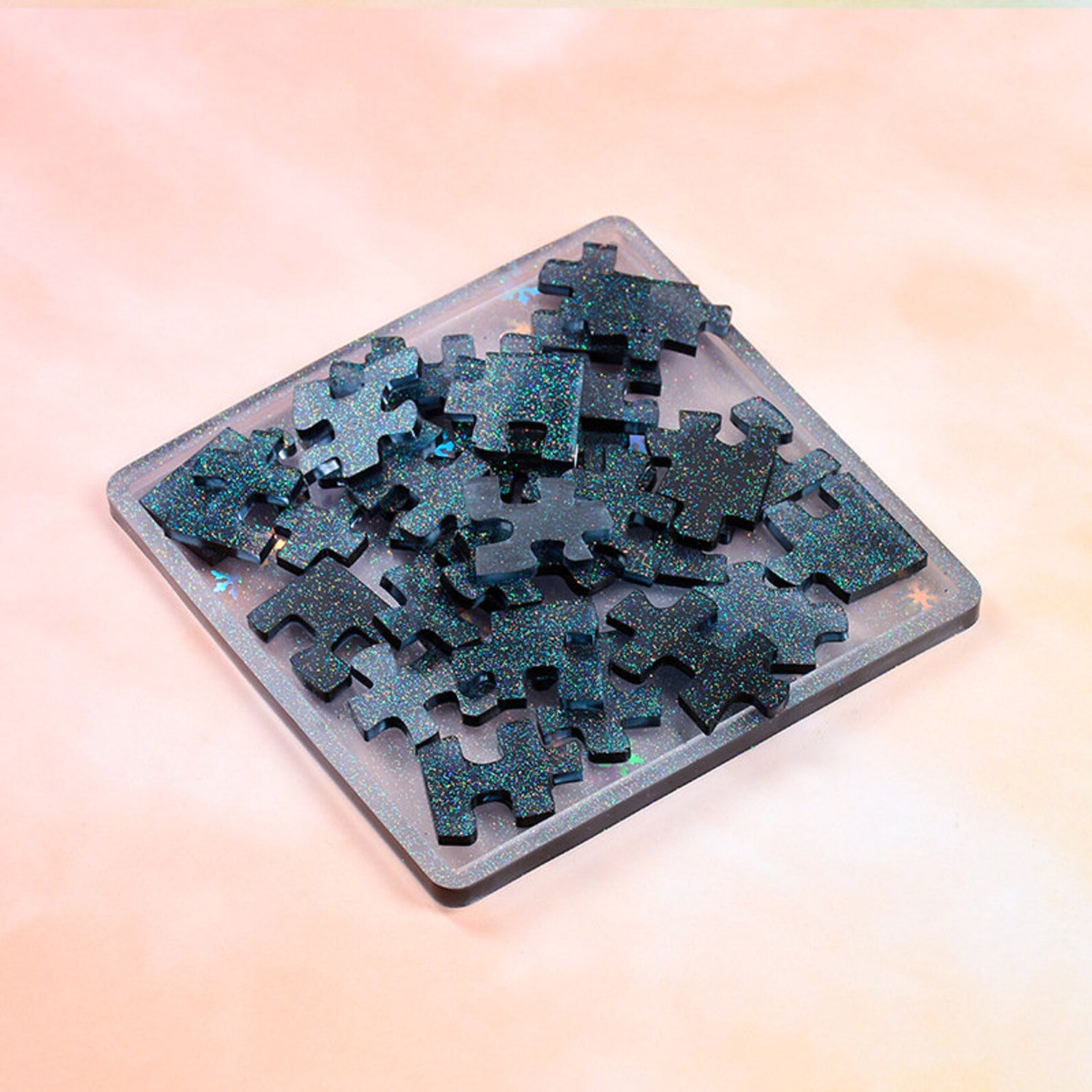Puzzle Silicone Mold Tangram Puzzle Epoxy Mold Square Resin Mold ...