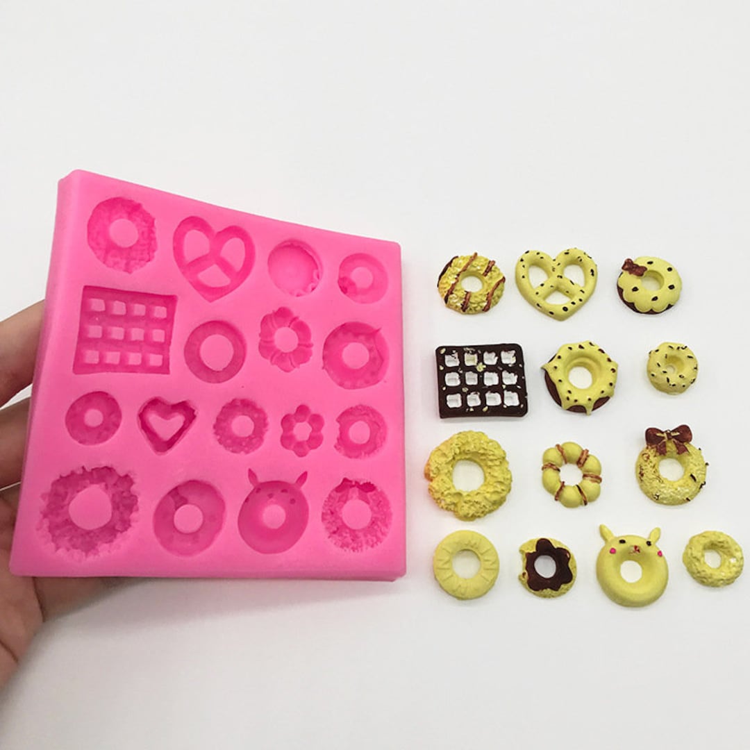 Mini Donut Mold Food Silicone Mold Biscuits Waffle Cookies Mold Kawaii ...