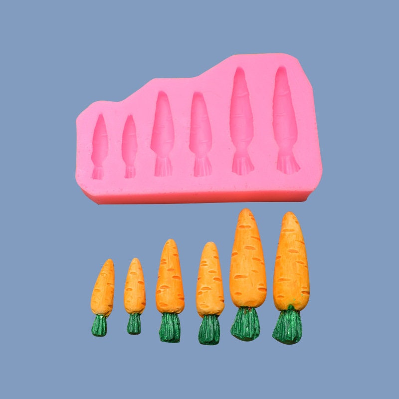 6 Cavity Carrots Silicone Mold Easter Mold Carrot Fondant Candy ...