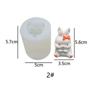3D Rabbit Mold Bunny Silicone Mold Cute Animal Candle Mold Fondant ...