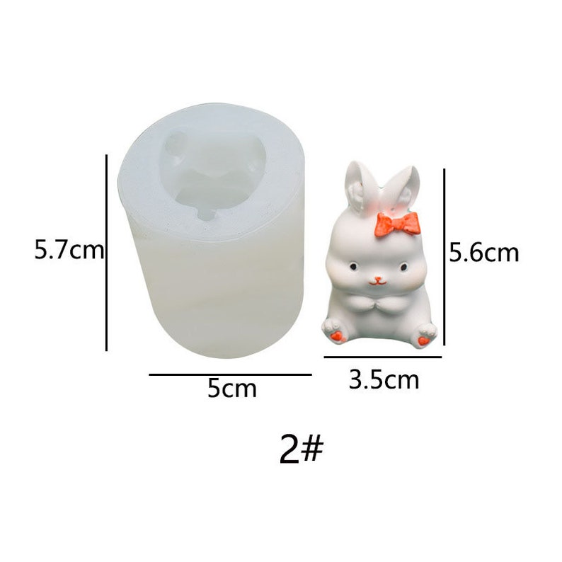 3D Rabbit Mold Bunny Silicone Mold Cute Animal Candle Mold | Etsy