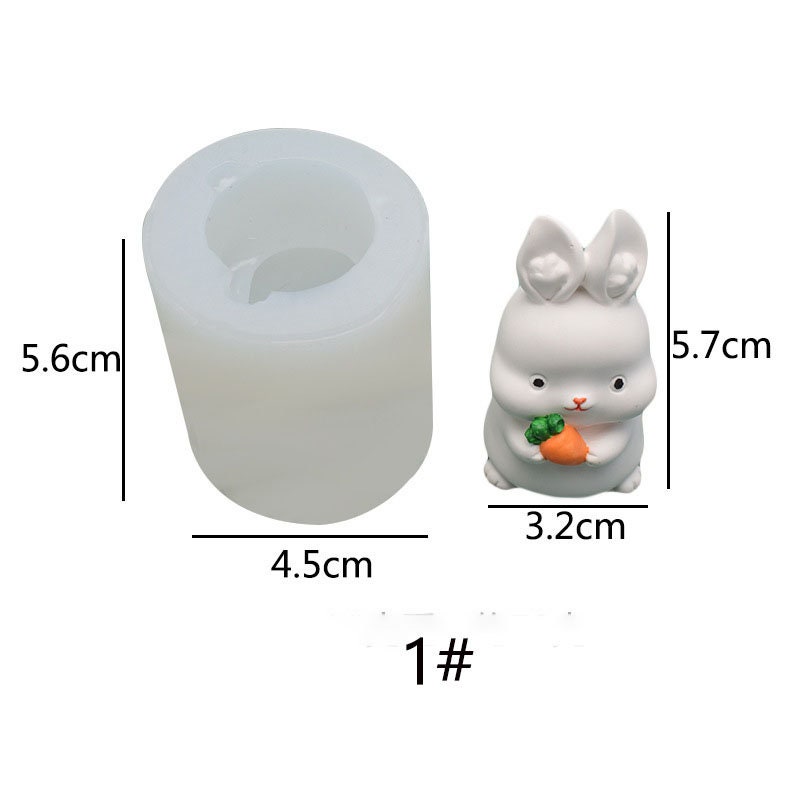 3D Rabbit Mold Bunny Silicone Mold Cute Animal Candle Mold | Etsy