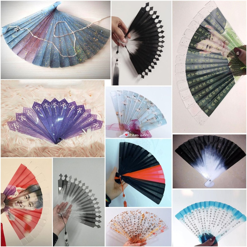 DIY Folding Fan Resin Mold Fan Set Silicone Mold Epoxy Resin Mould Diy ...