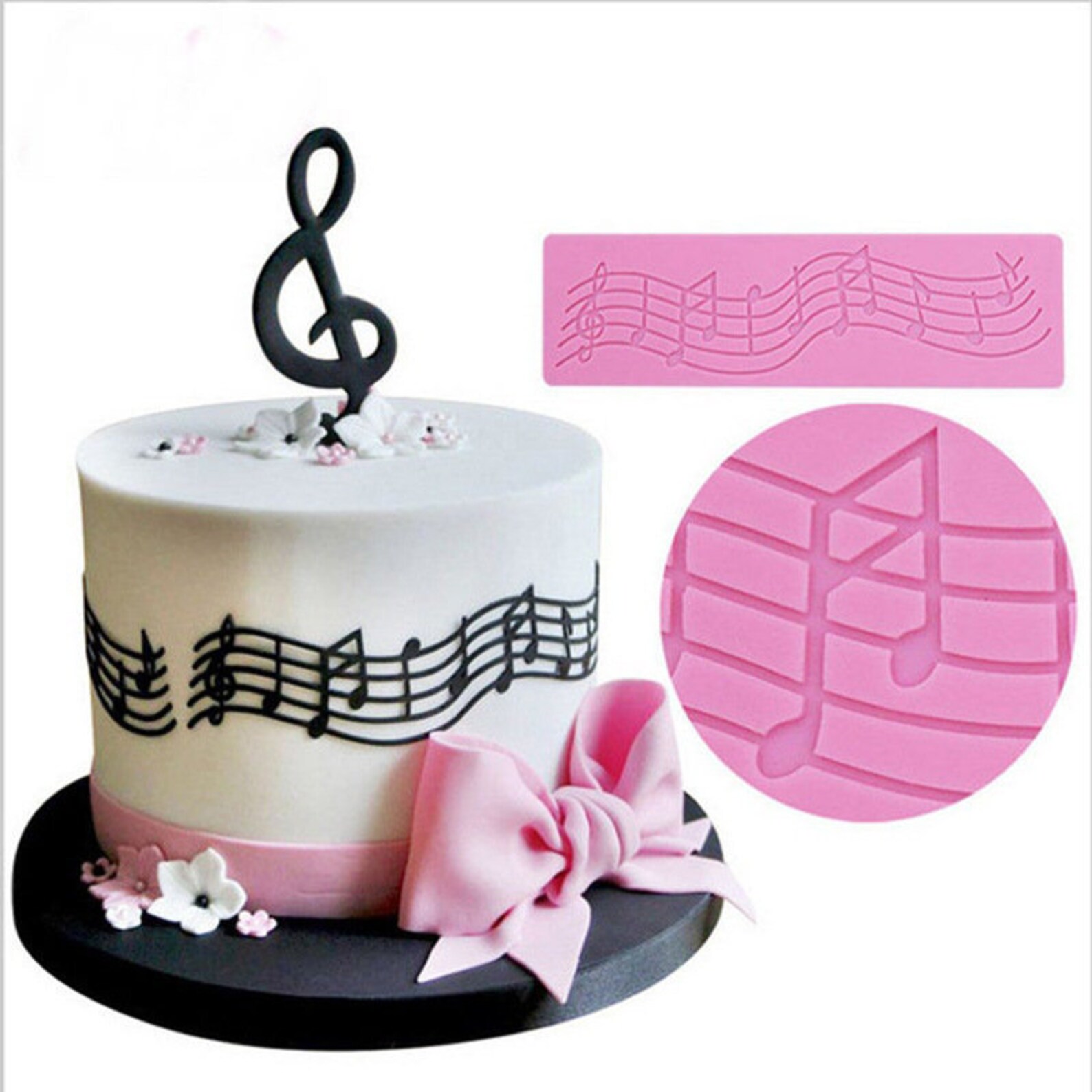 Musical Note Silicone Mold Music Sheet Mold Music Fondant Cake Border ...