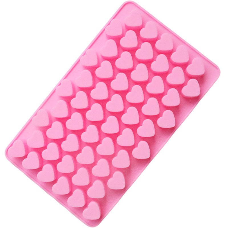 55-cavity Heart Gummy Mold Mini Heart Silicone Mold for Fondant ...