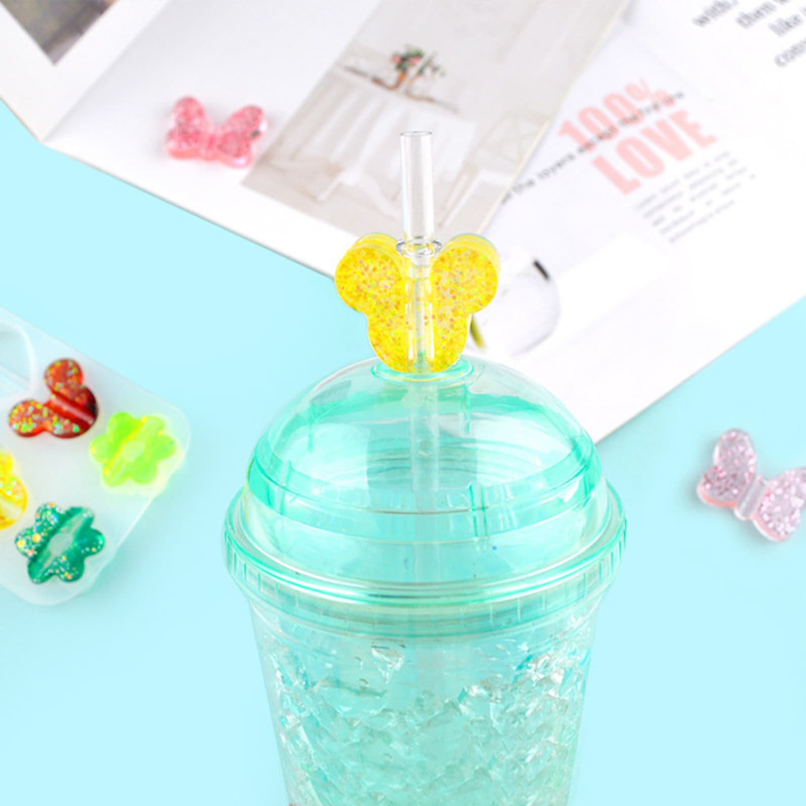 Straw Topper Silicone Mold Straw Decoration Mold Multiple Styles Straw ...
