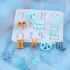 Zodiac Sign Silicone Mold Cabochon Earrings Mold Constellation Ornament ...