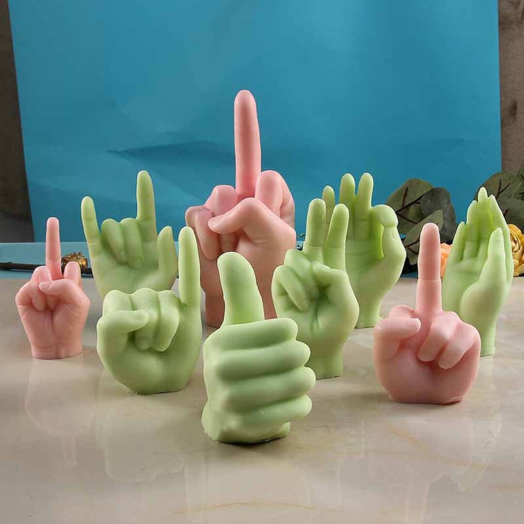Finger Candle Silicone Mold Multi Style Finger Mold Birthday Candle ...