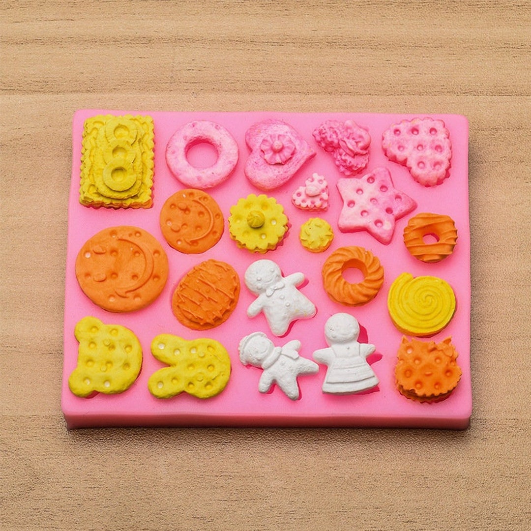 Mini Biscuits Silicone Mold Realistic Cracker Mold Kawaii Dessert Mold ...