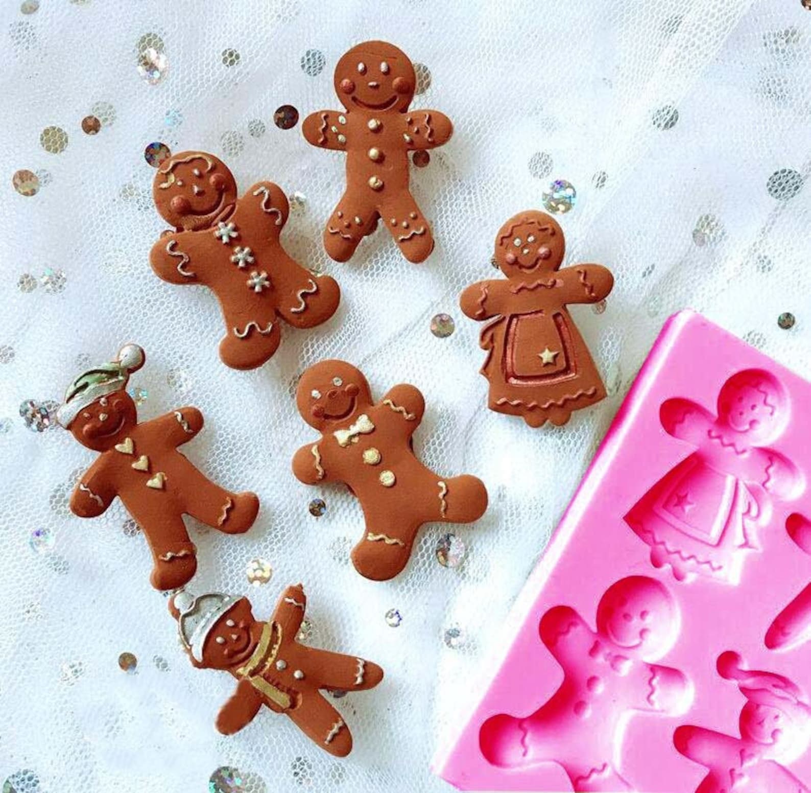 Gingerbread Man Silicone Mold Christmas Cake Decoration Mold - Etsy