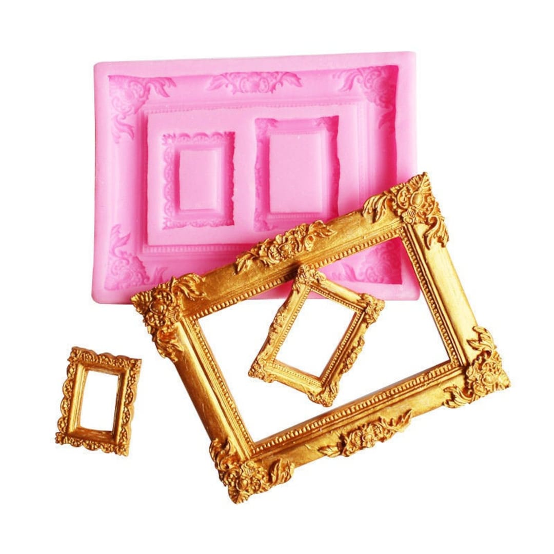 3D Photo Frame Mold,baroque Decoration Silicone Mold,frame Resin Mold ...