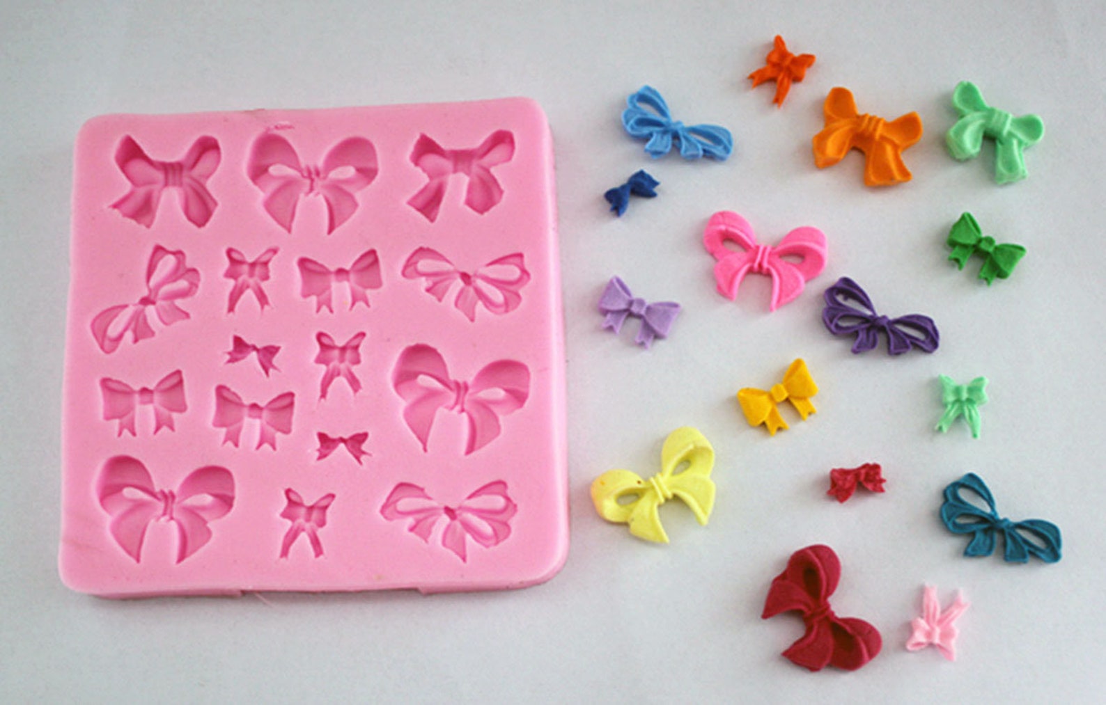 16-cavity Mini Bow Ribbon Silicone Mold Bow Ties Mold,bow Fondant Mold ...