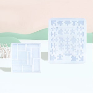 Puzzle Silicone Mold Tangram Puzzle Epoxy Mold Square Resin Mold ...