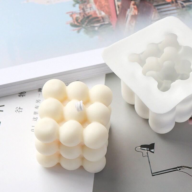 Magic Cube Candle Mold 3D Bubbles Candle Silicone Mold Atom - Etsy