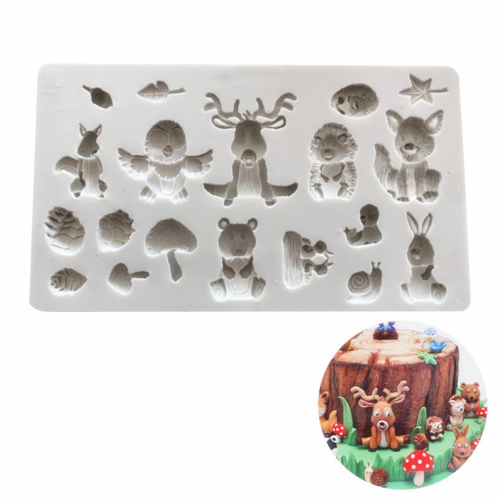 Forest Animal Silicone Mold Animal Resin Mold Cake Decorating - Etsy ...